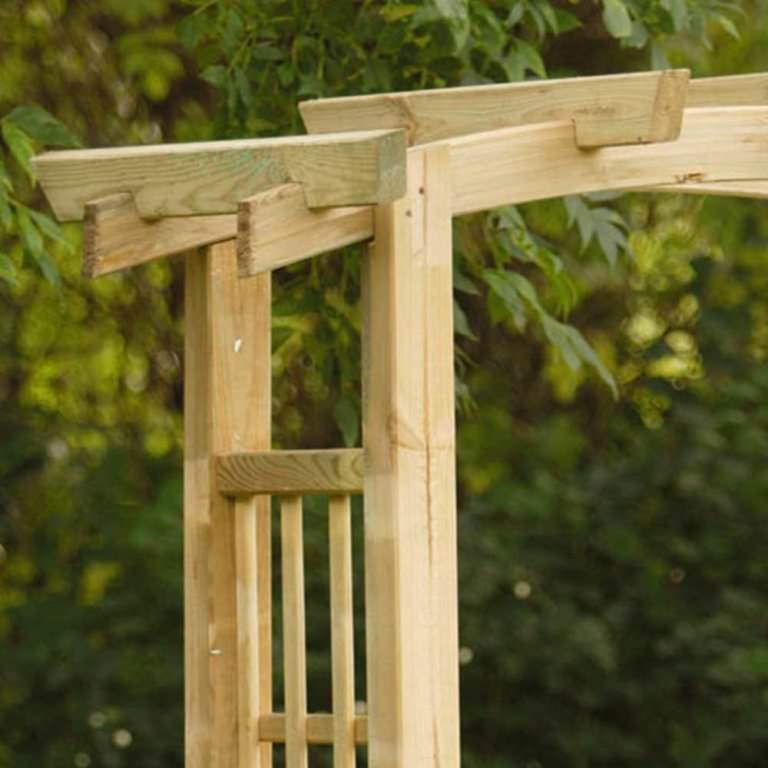 Ryeford Bow Top Pergola style Timber Garden Arch Trellis - Pure Garden ...