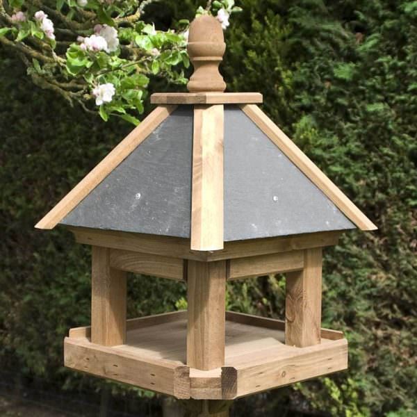Laverton Premium Classic Bird Table, Slate Hip Roof – Pure Garden Buildings