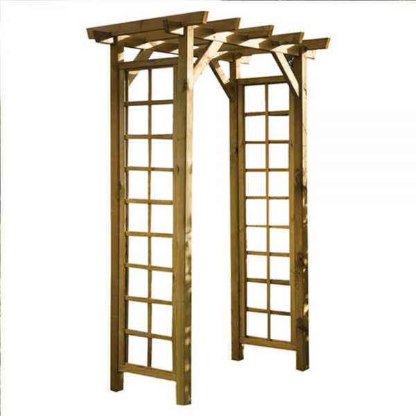Wooden Pressure Treated Garden Square Top Arch, Trellis – Pure Garden ...