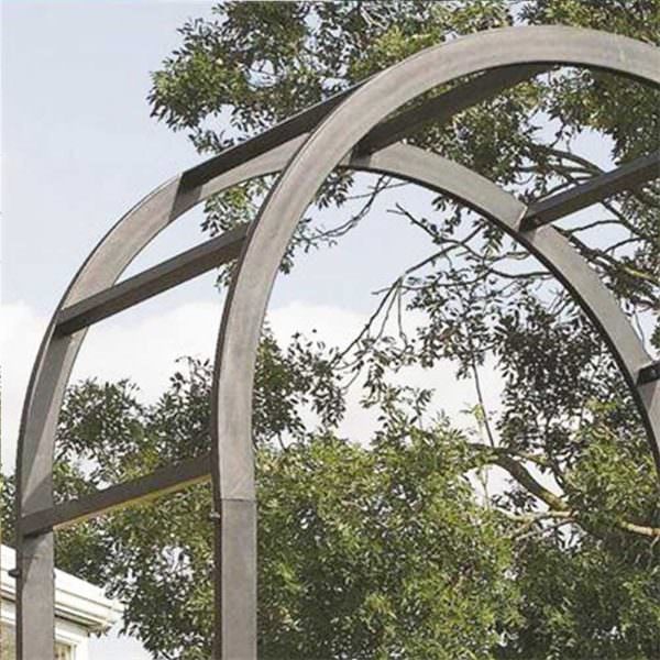 Curved Top Grey Metal Wrenbury Garden Arch – Pure Garden Buildings