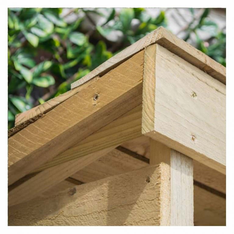 Natural Timber Narrow Log Store With Shelf - Pure Garden Buildings