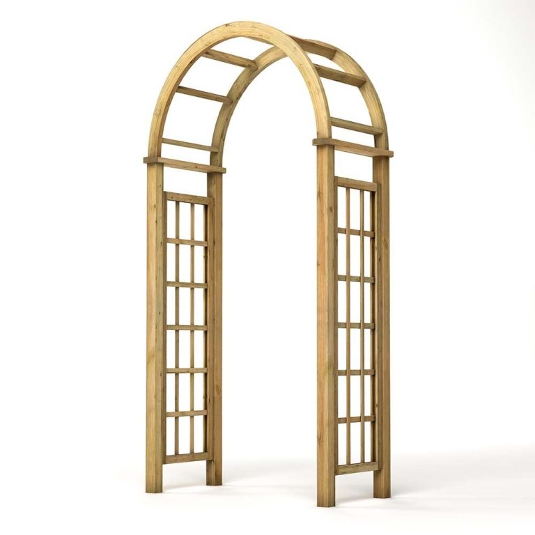 Wooden Garden Heavy Duty Round Top Trellis Arch – Pure Garden Buildings