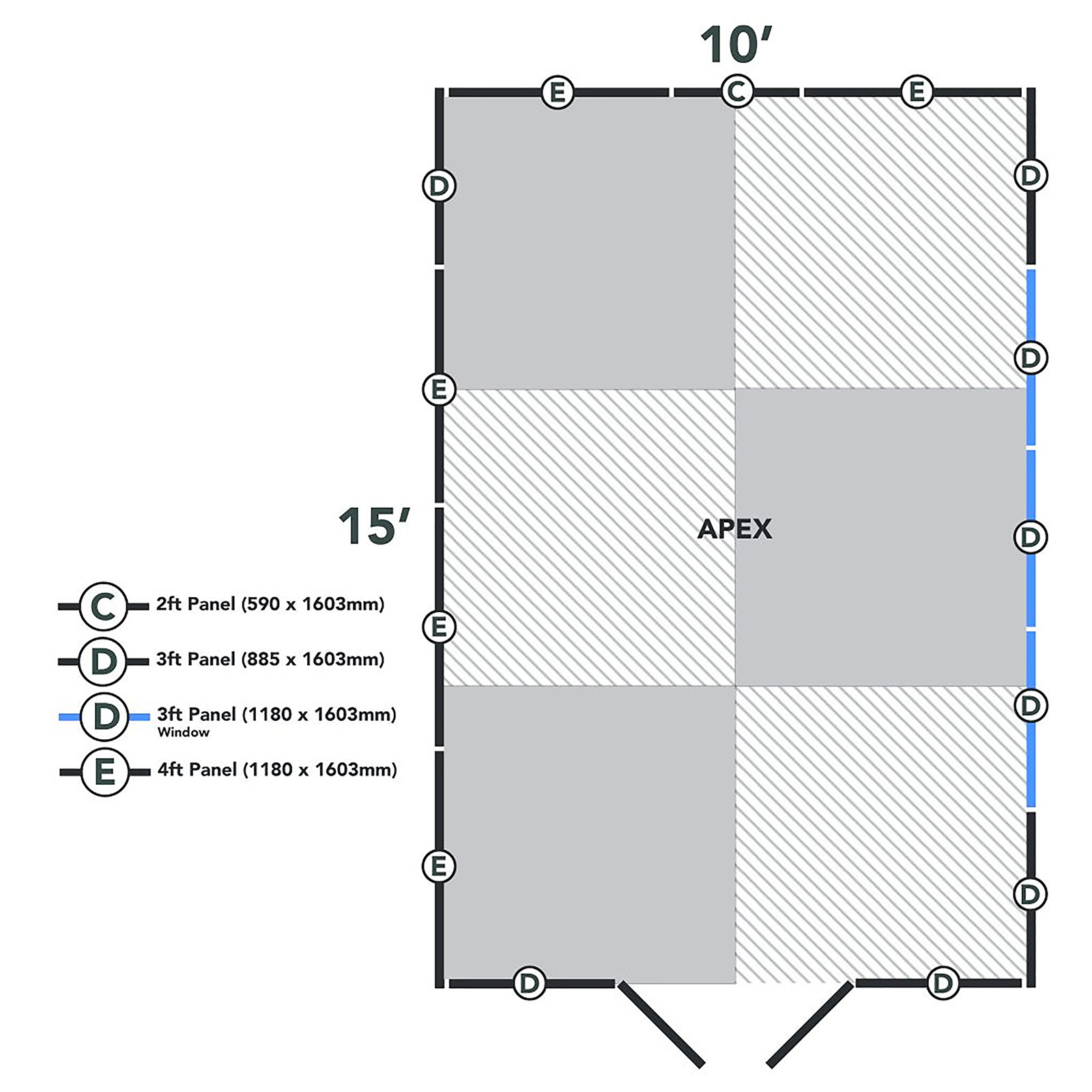 Forest 10×15 4Life Overlap Apex Garden Shed – No Windows, Double Door ...