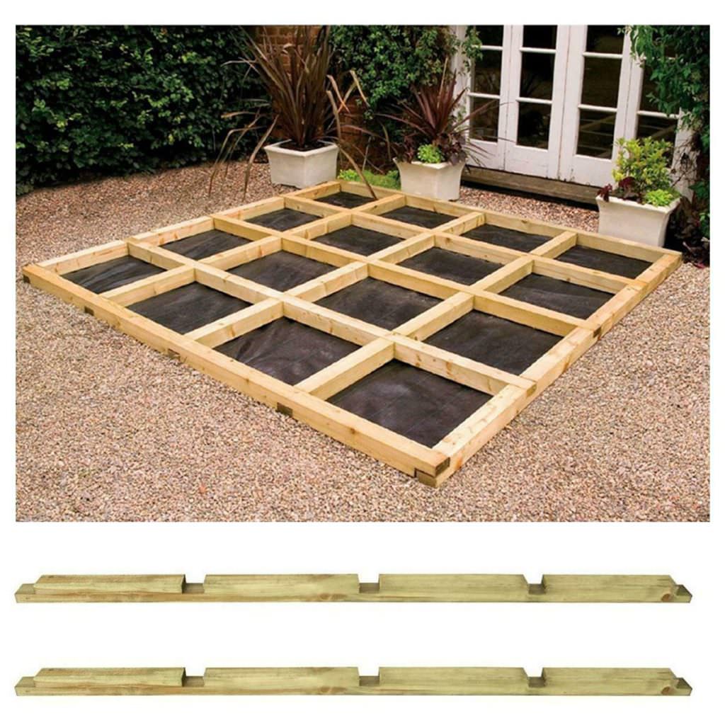Forest Garden 2.4m x 2.4m Patio Deck Kit Includes Decking & Balustrades ...