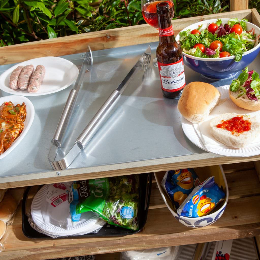 Wooden Garden Barbecue BBQ Servery Table Outdoor Dining Unit – Pure ...