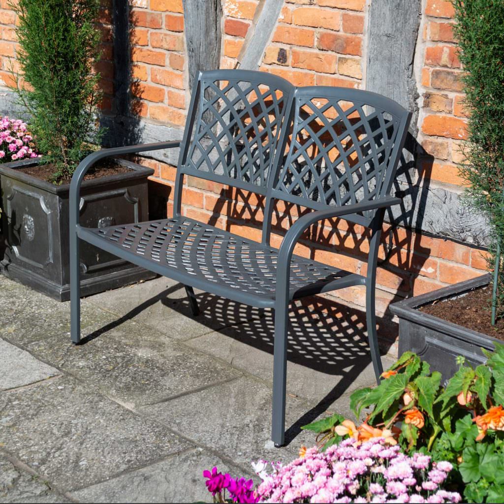 Vienna Garden Aluminium Bench Outdoor Patio Park Seating Furniture Seat ...