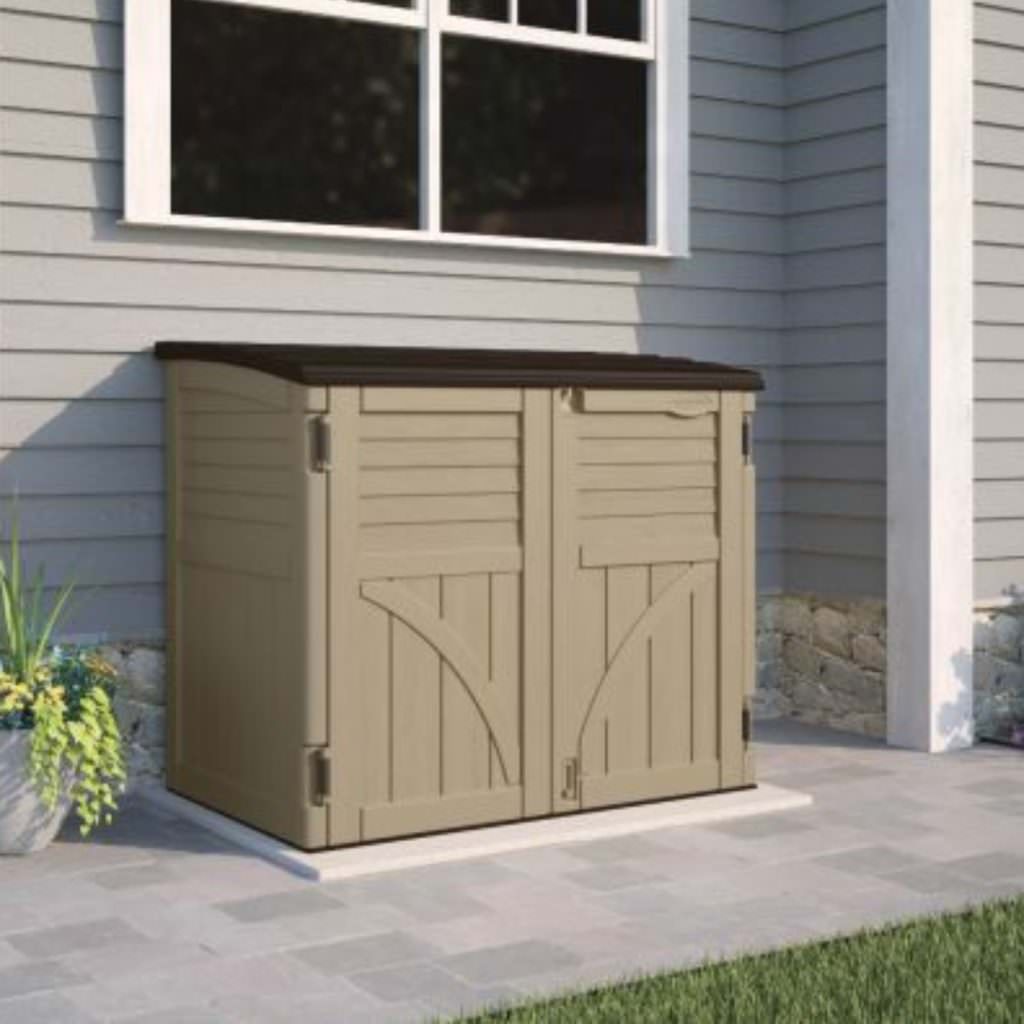 Suncast Horizontal Shed Plastic Garden Storage Heavy Duty Garden ...