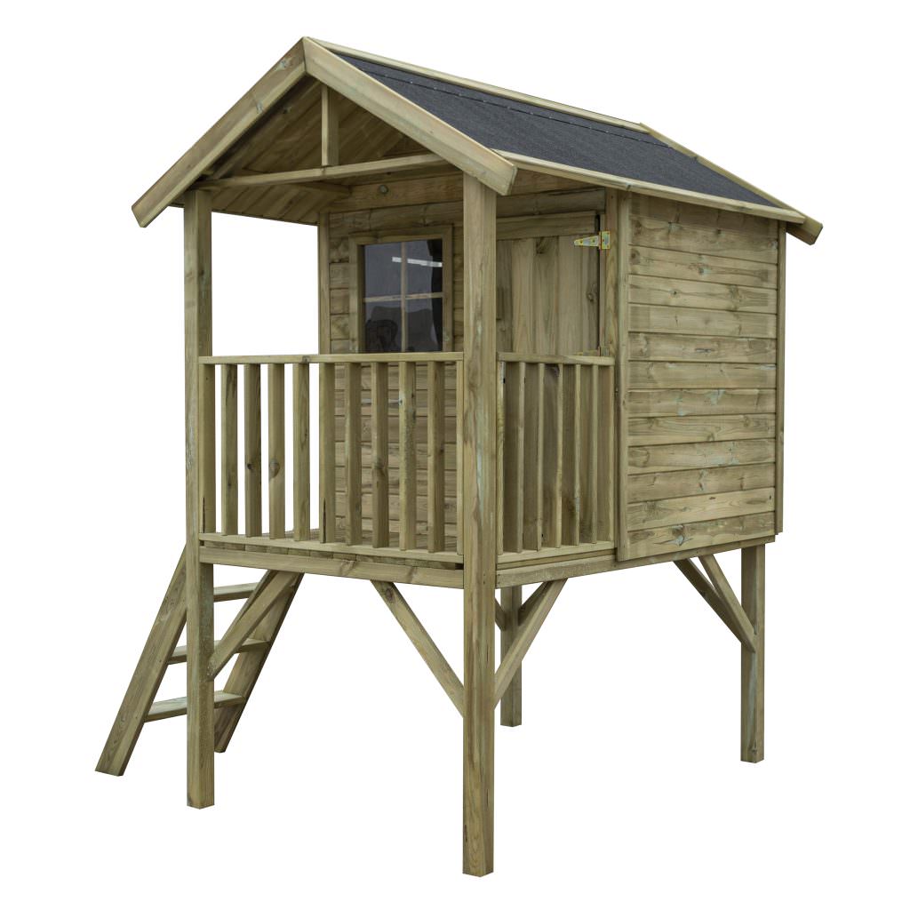 Children’s High Quality Wooden Lookout Garden Playhouse Outdoor Cabin ...
