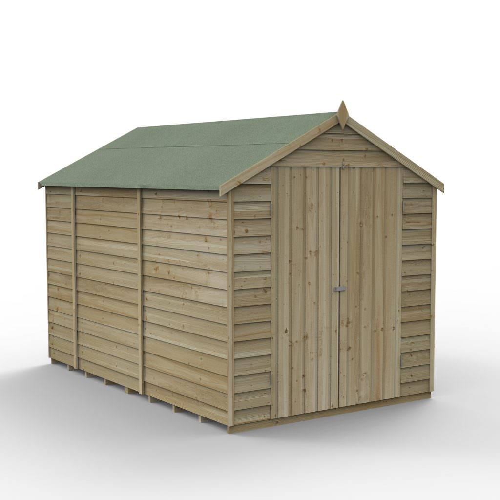 Forest 6×10 4Life Overlap Apex Shed – No Window, Double Door - Pure ...
