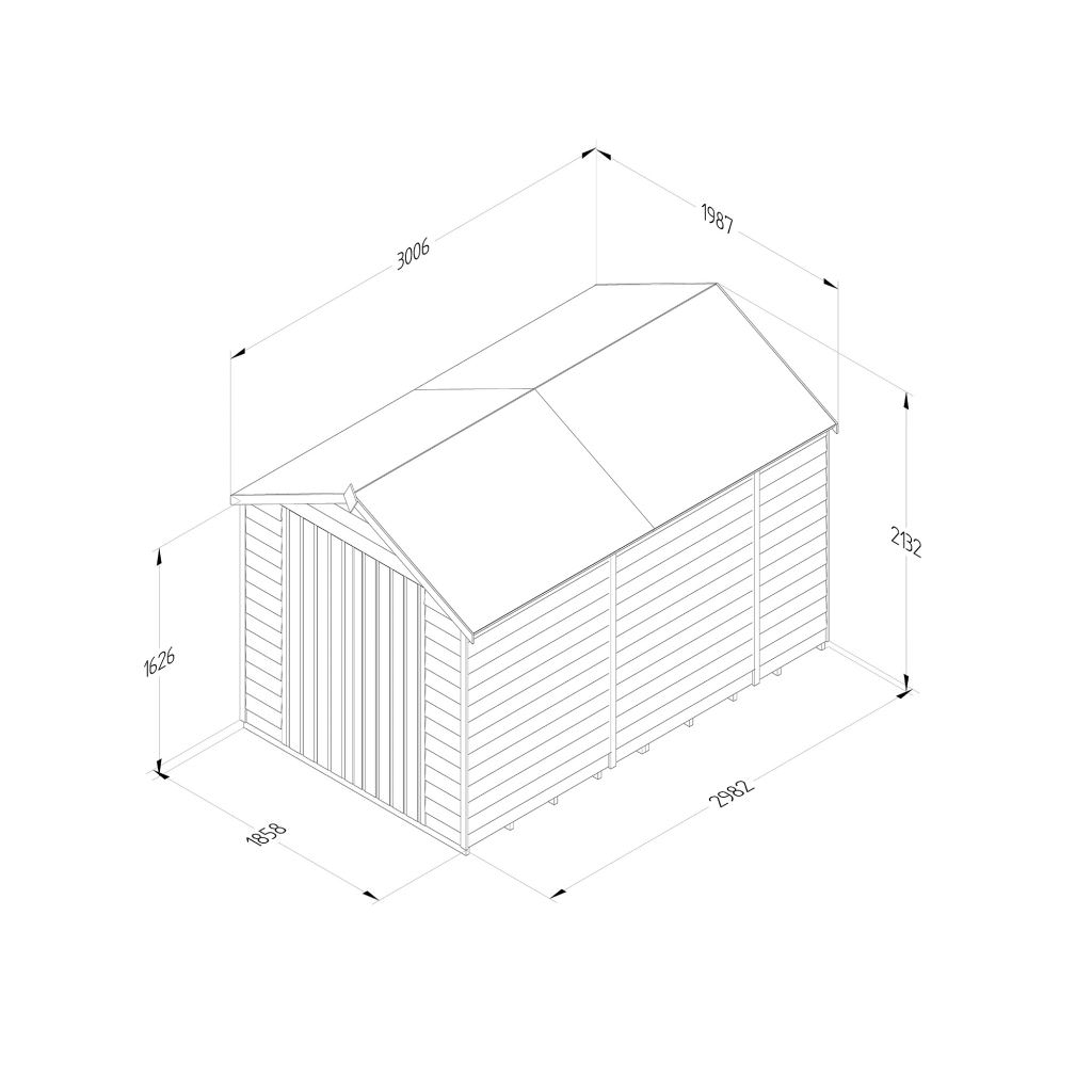 Forest 6×10 4Life Overlap Apex Shed – No Window, Double Door - Pure ...