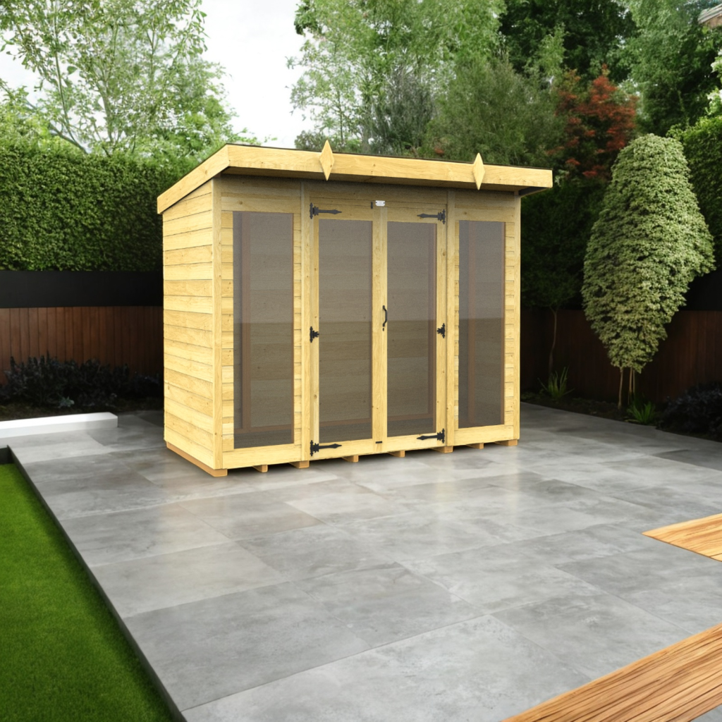 8ft x 4ft Summer House – Choice of Roof & Windows – Pure Garden Buildings