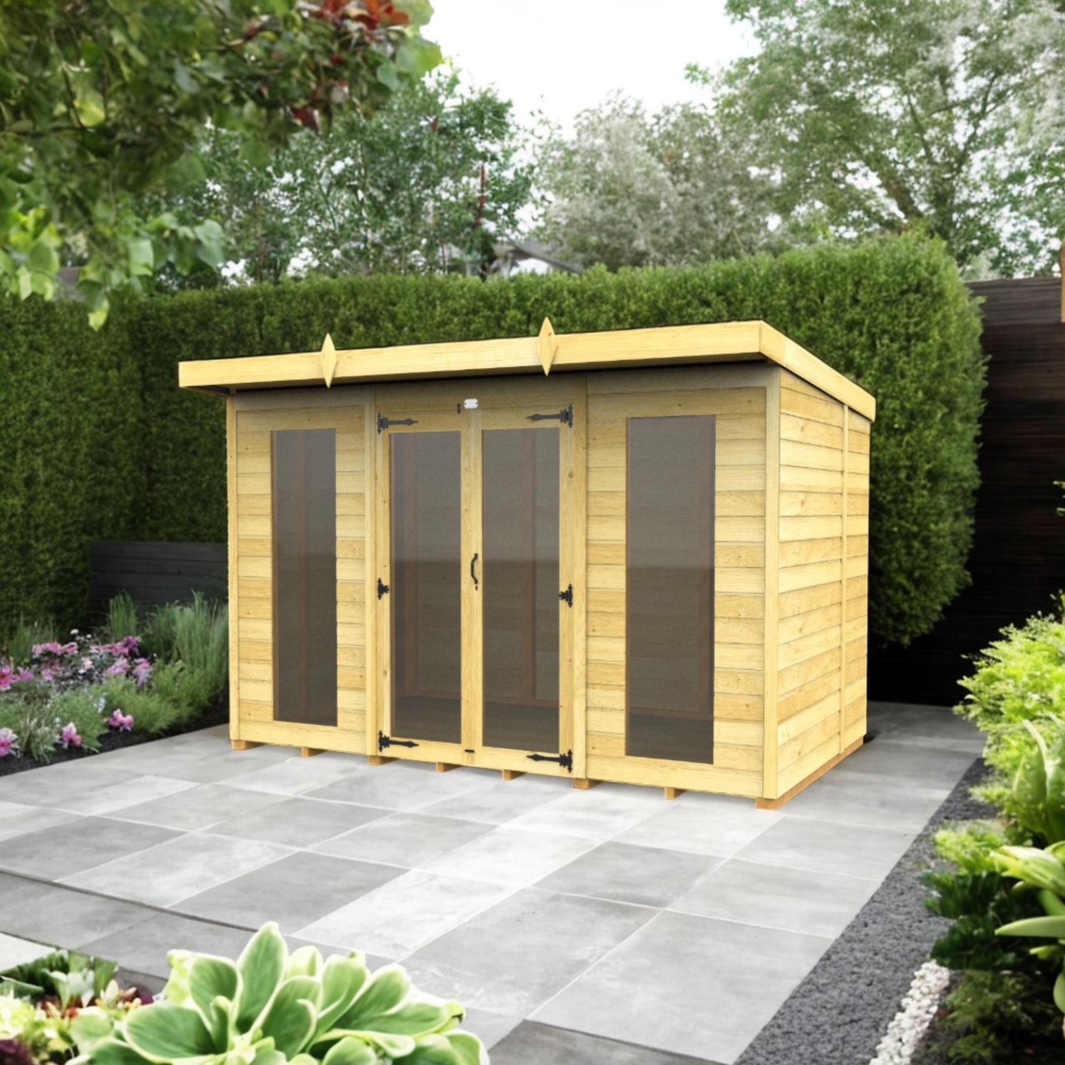 10ft x 6ft Summer House – Choice of Roof & Windows – Pure Garden Buildings