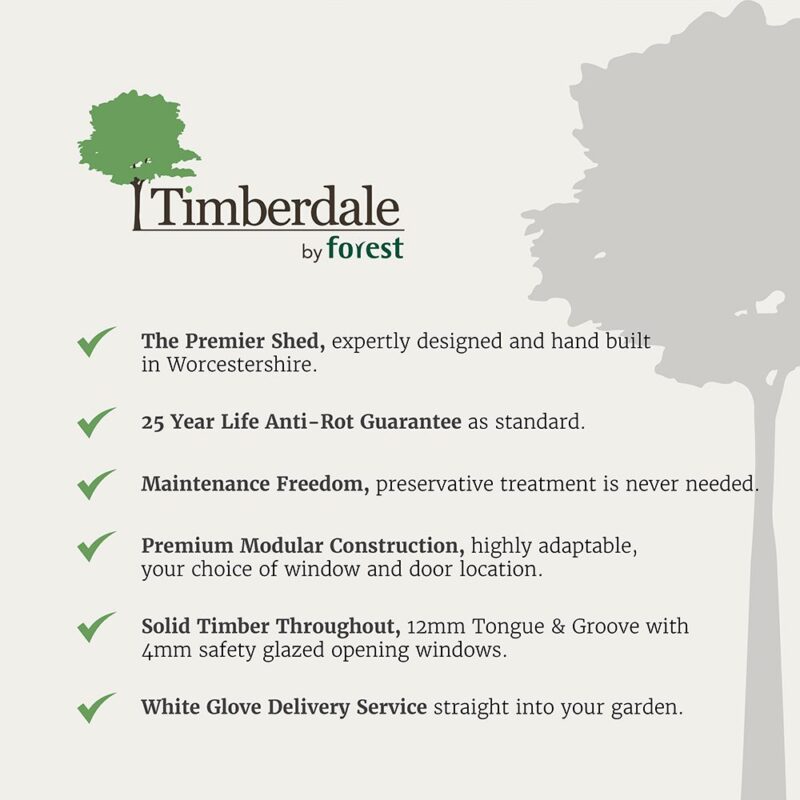 Forest Timberdale 10×8 Apex Shed No Window – Double Door With Log Store ...
